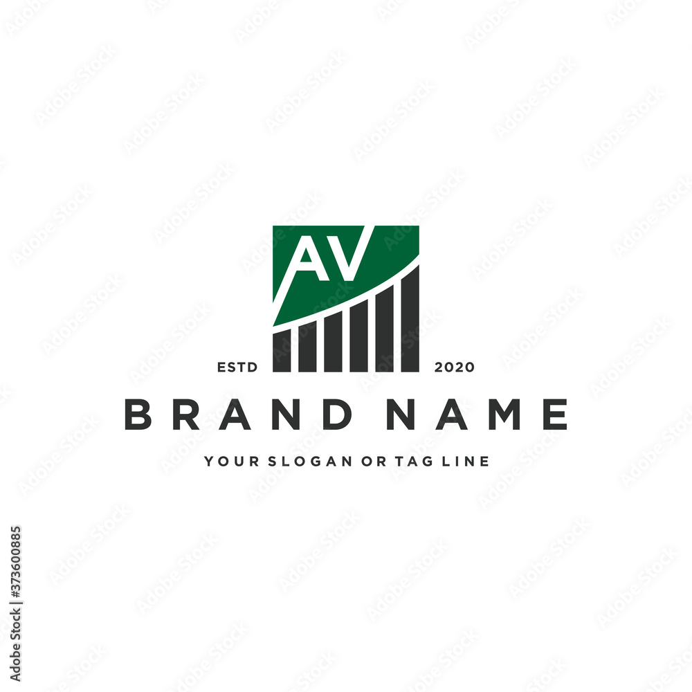 letter AV chart financial logo design vector Stock Vector | Adobe Stock