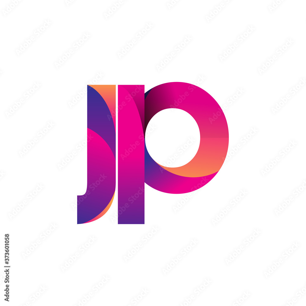 Initial Letter JP Logo Lowercase, magenta and orange, Modern and Simple ...