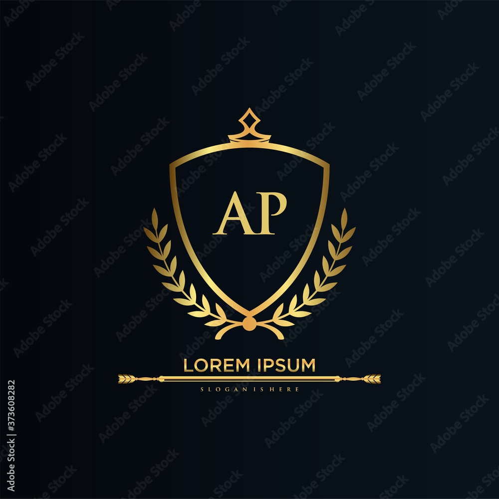 AP Letter Initial with Royal Template.elegant with crown logo vector ...