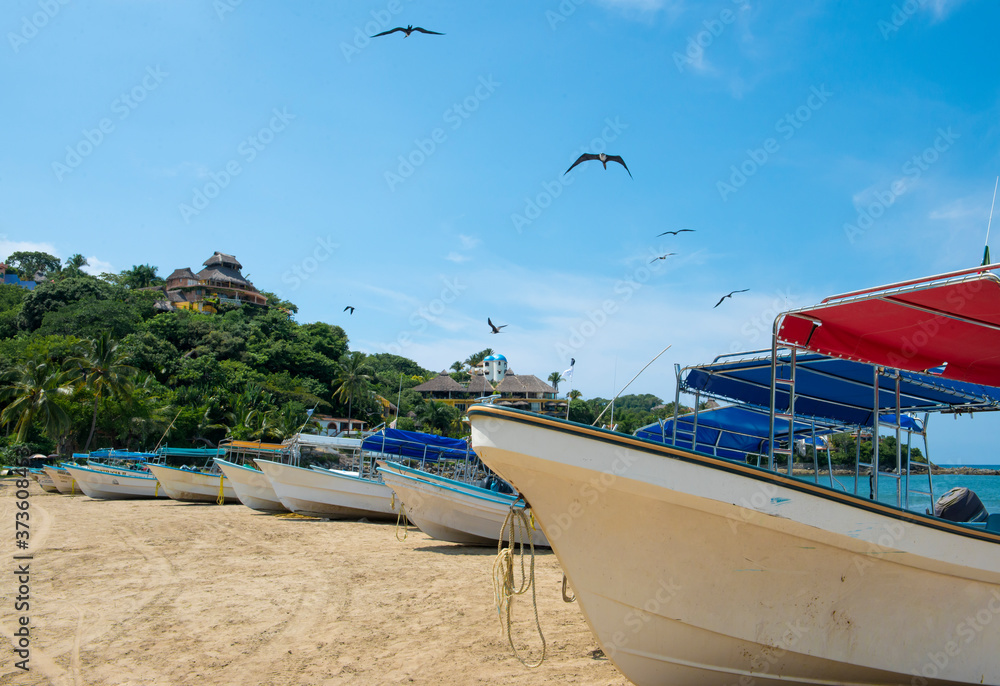 Lanchas pangas mexicanas playa barcos navíos naves barca embarcaciones ...