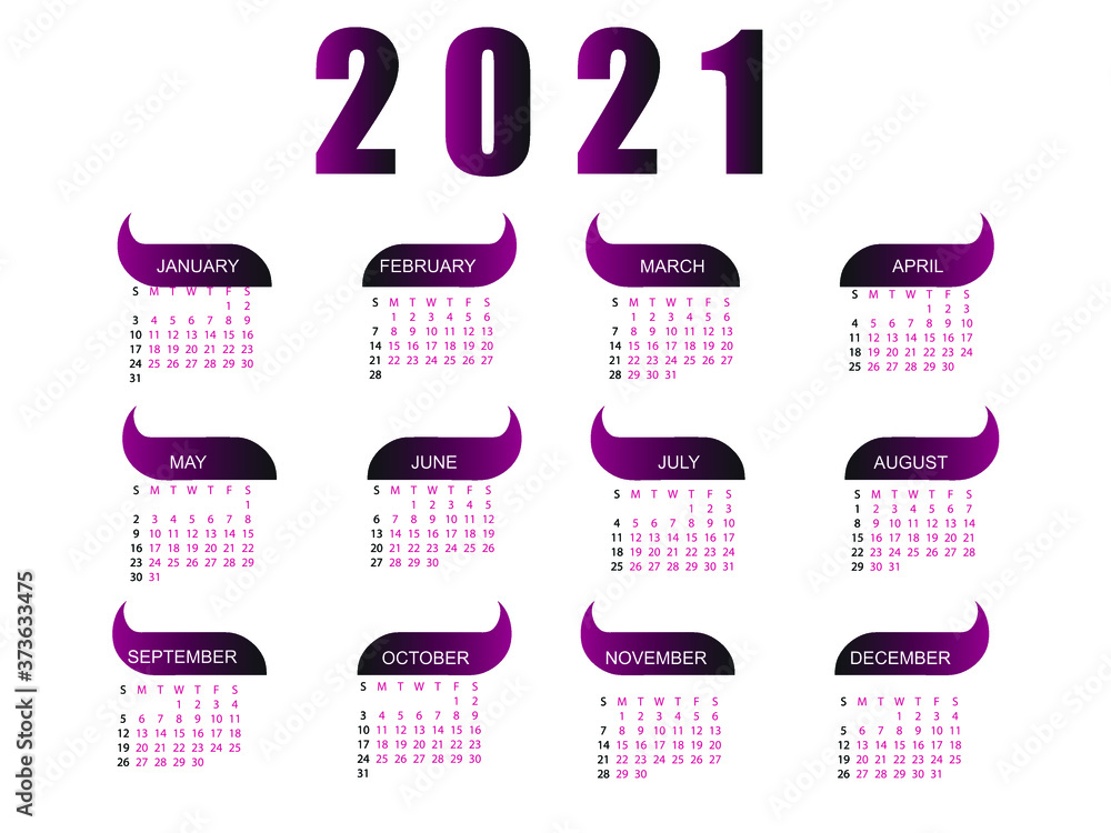New year 2021 Calendar Design , 2021 calendar poster , banner design ...