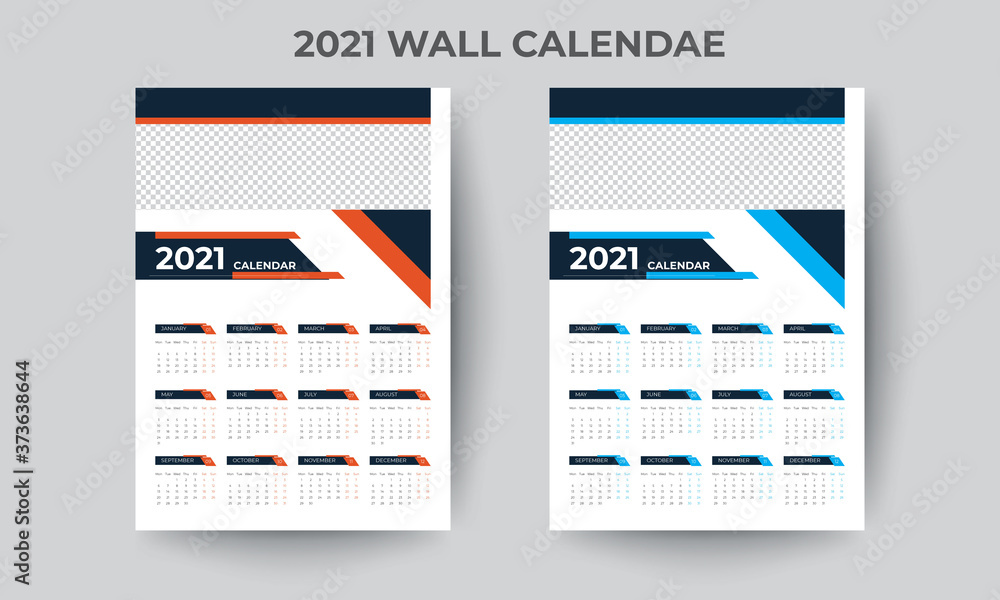 wall calendar design template, 2021 wall calendar design template ...