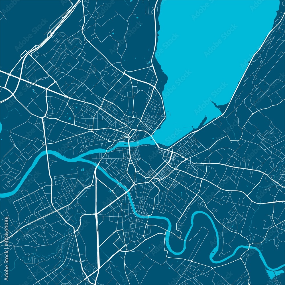 Geneva map. Geneva city map poster. Map of Geneva street, urban area ...