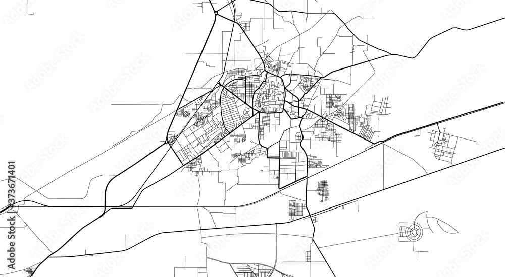 Urban vector city map of Bahawalnagar, Pakistan, Asia Stock Vector ...