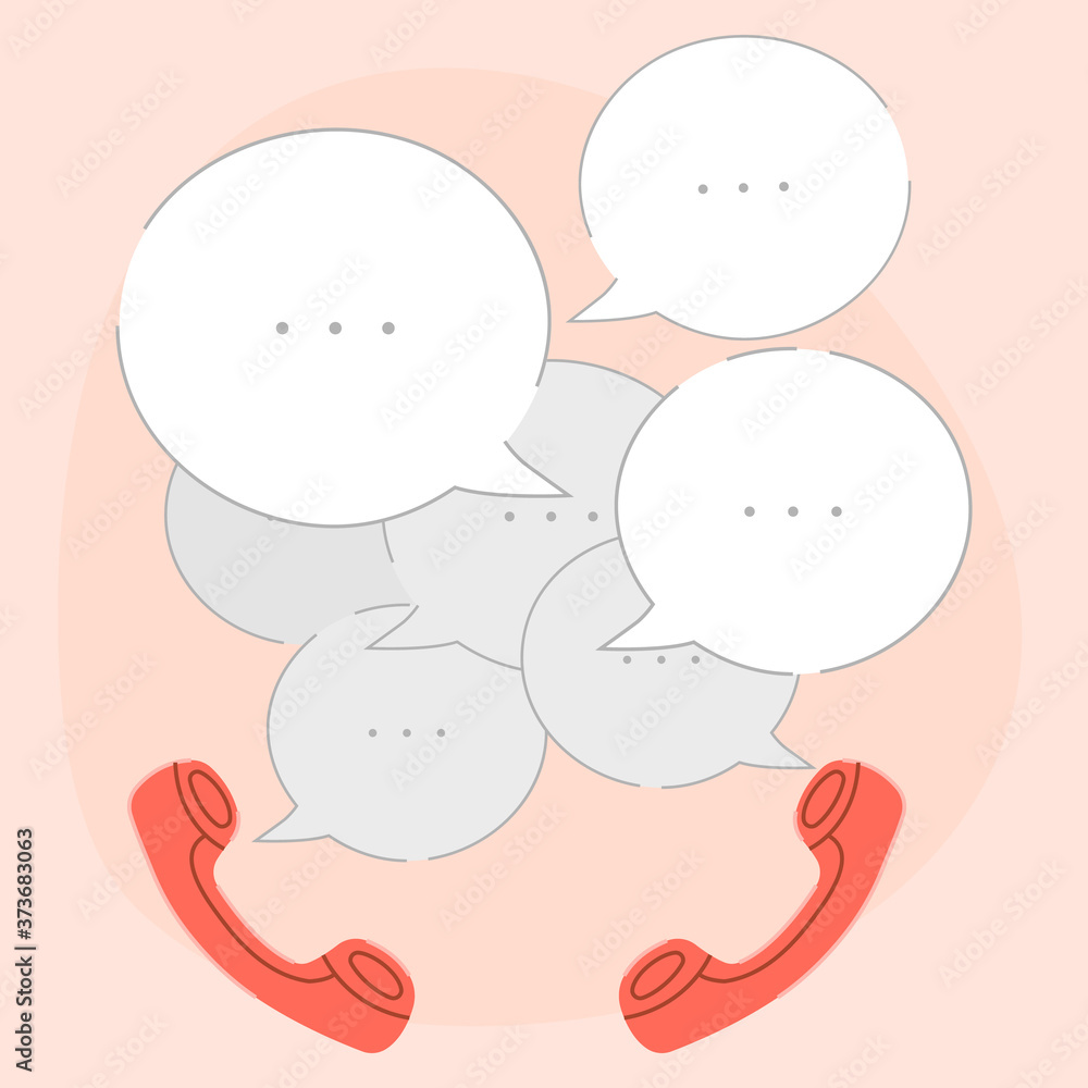 telephone conversation on white background vector illustration cartoon ...