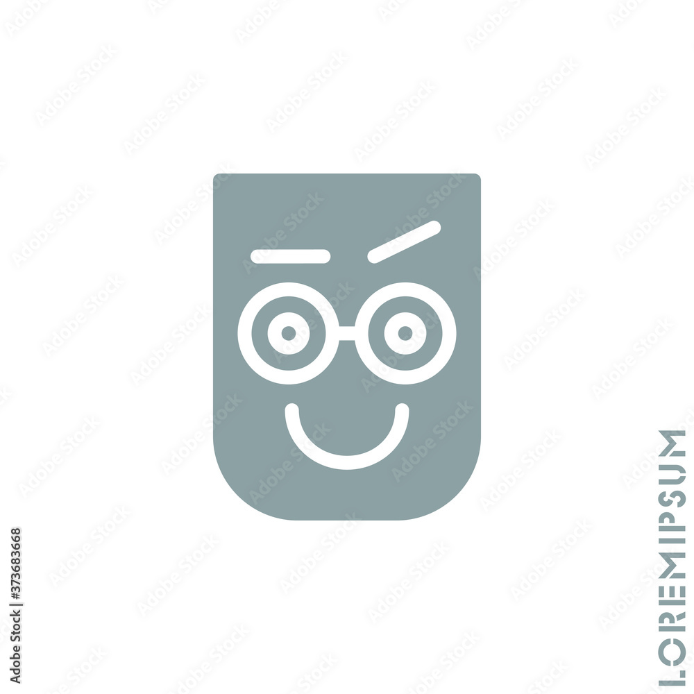 Big Smile contented smile with raised eyebrow Emoticon Icon Vector ...