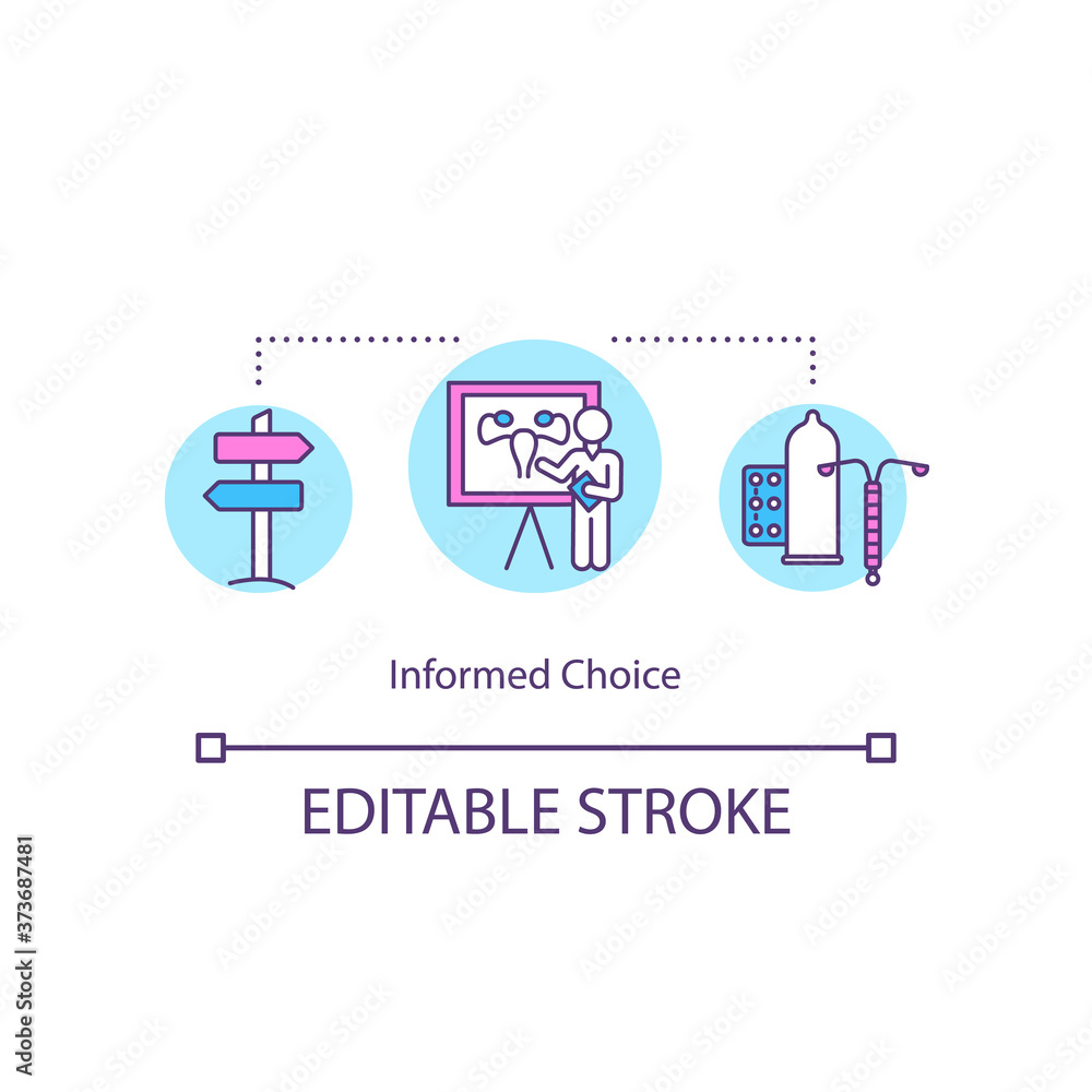 Informed choice concept icon. Contraception method. Fertilization for ...