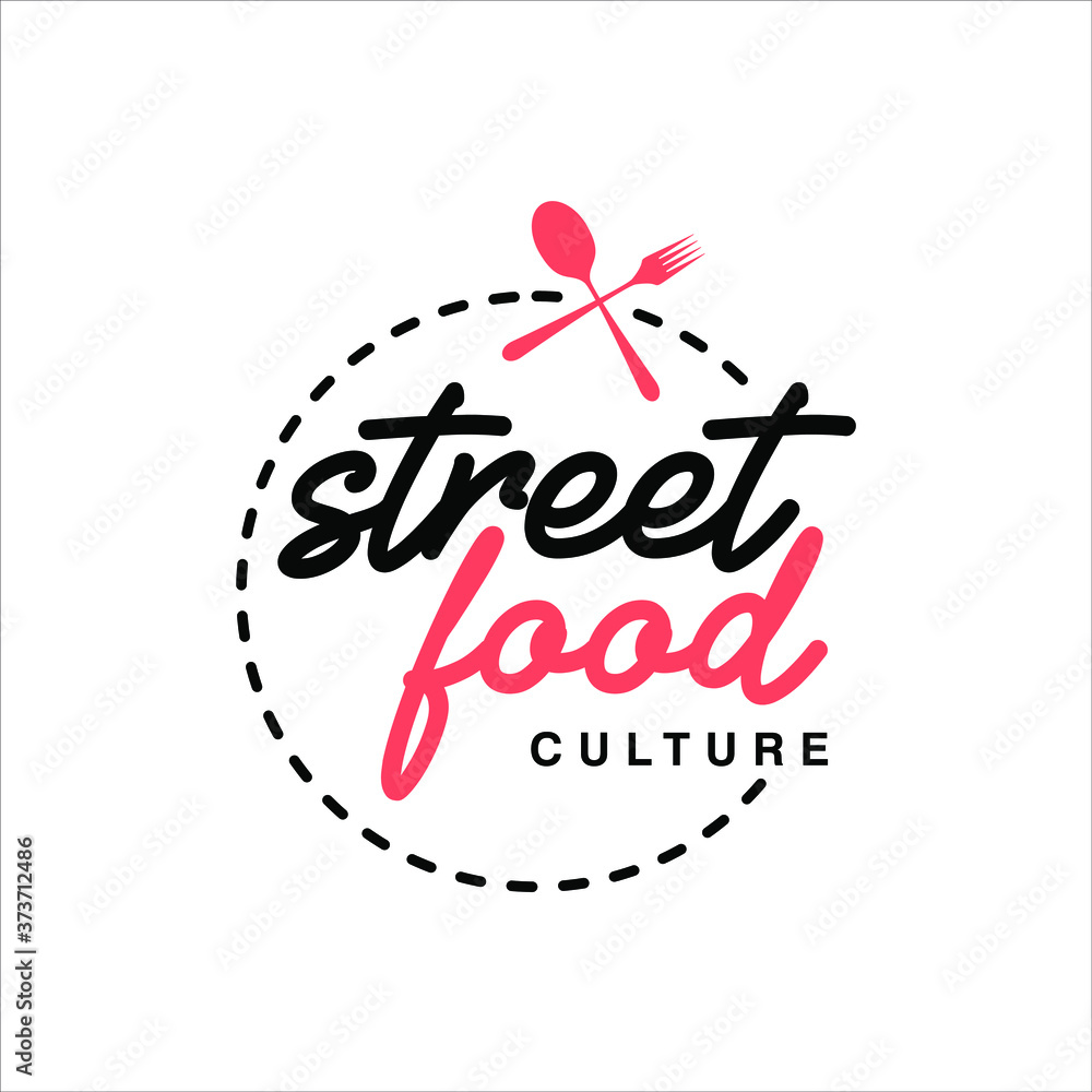 simple street food logo badge template. famous shop vector and label ...