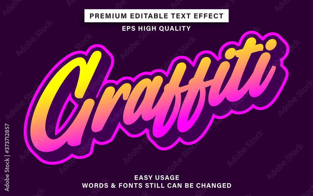 Graffiti text effect Stock Vector | Adobe Stock