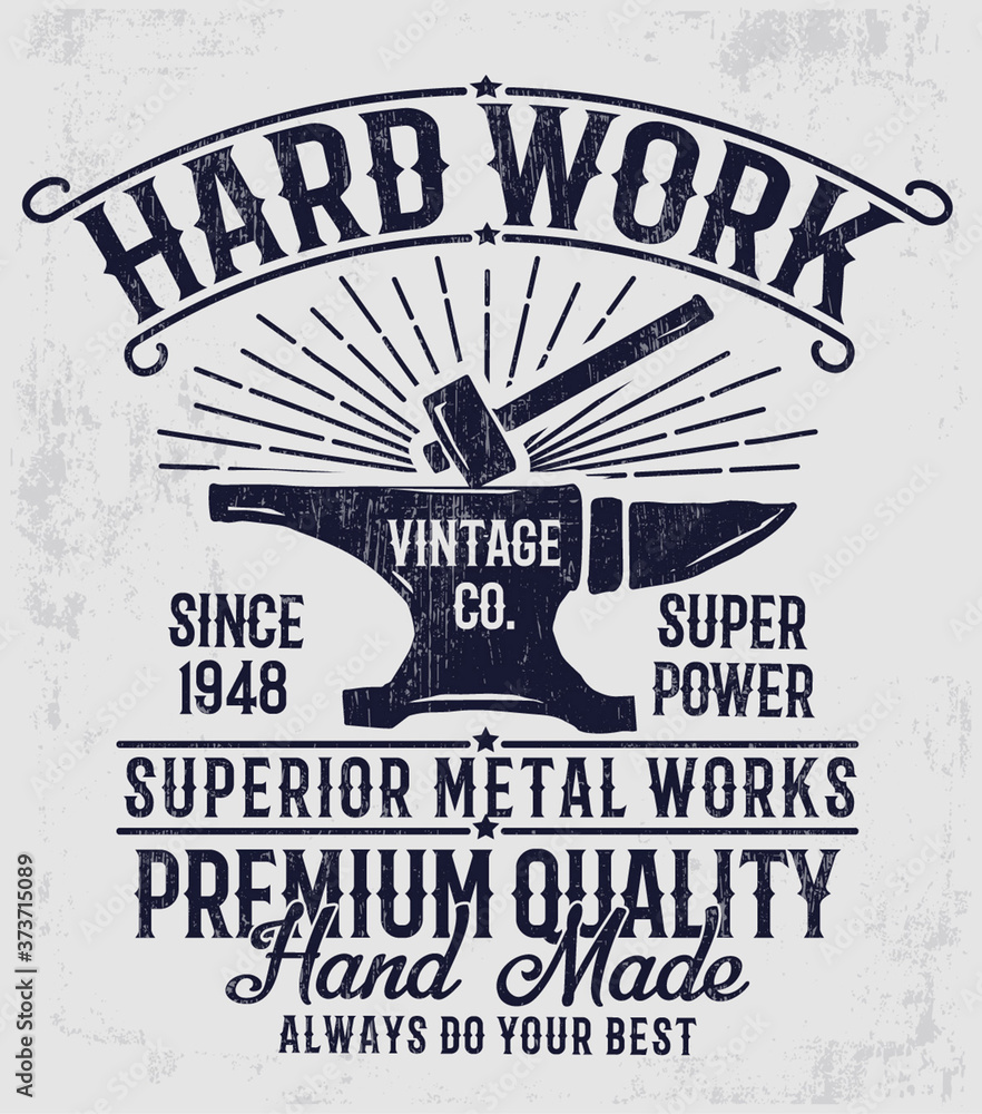 Vintage blacksmith anvil typography design. For t shirt design and ...