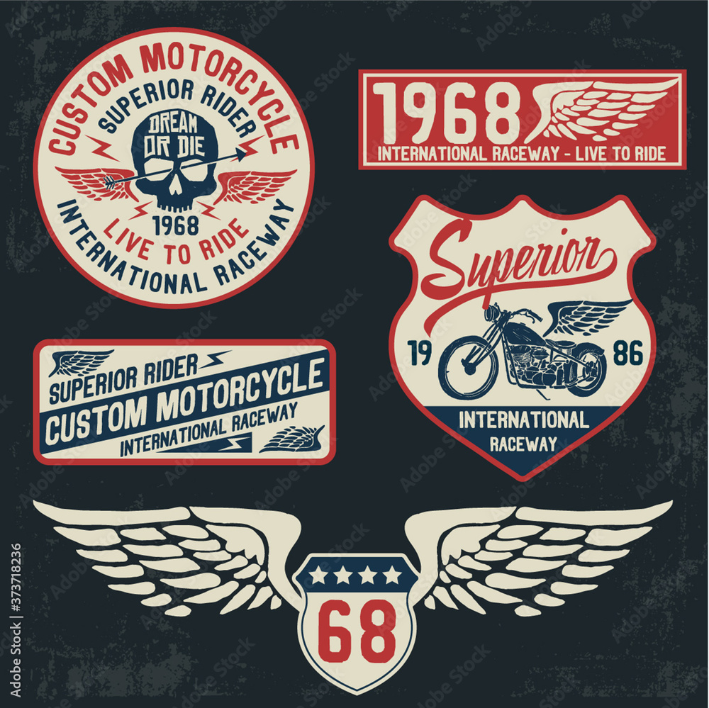 Motorcycle theme vector typography and illustrations, for t-shirt ...