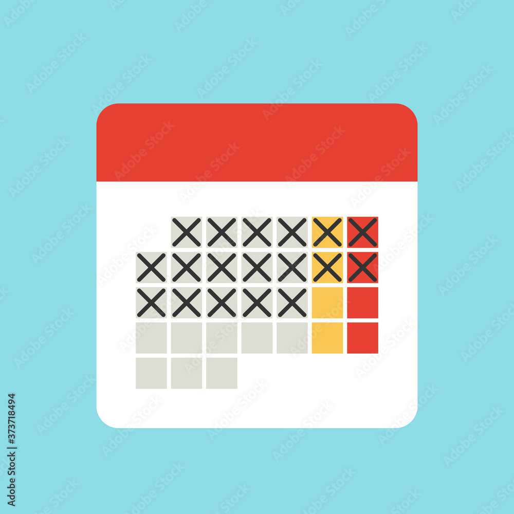 Icono de calendario. calendario vector. Días marcado. Ilustración ...