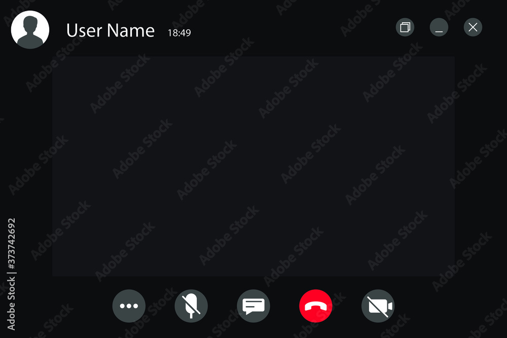 Video Call screen template. video call black Interface for social ...