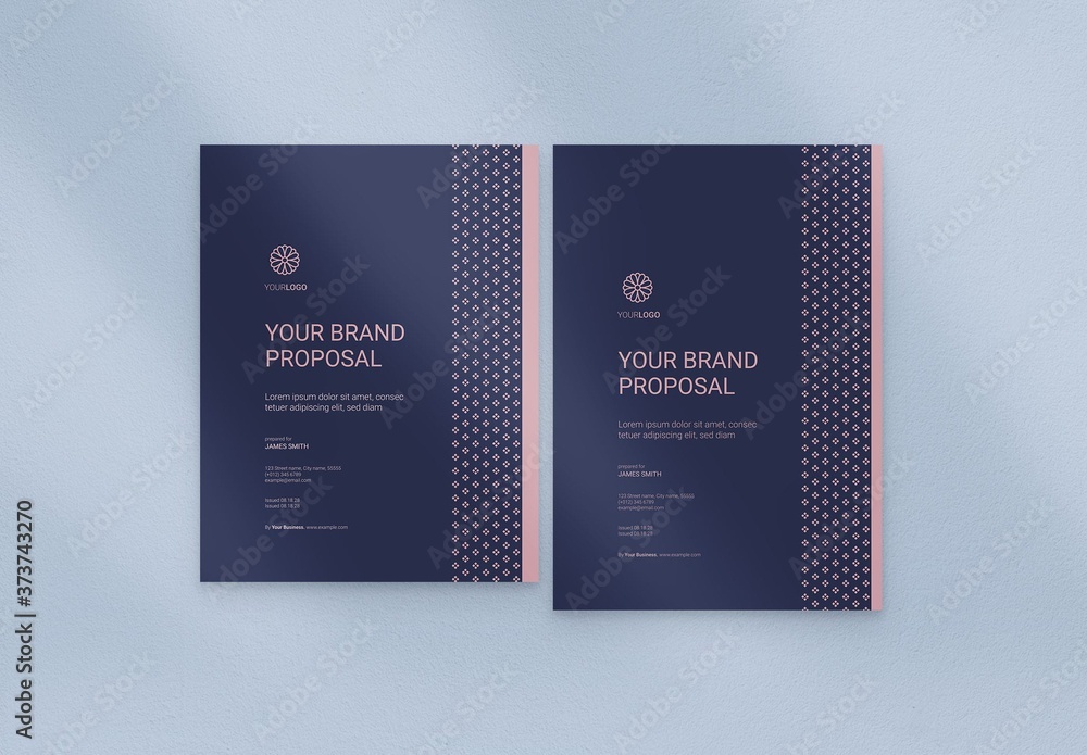 Proposal Cover Layout with Floral Logo and Minimal Style Stock Template ...