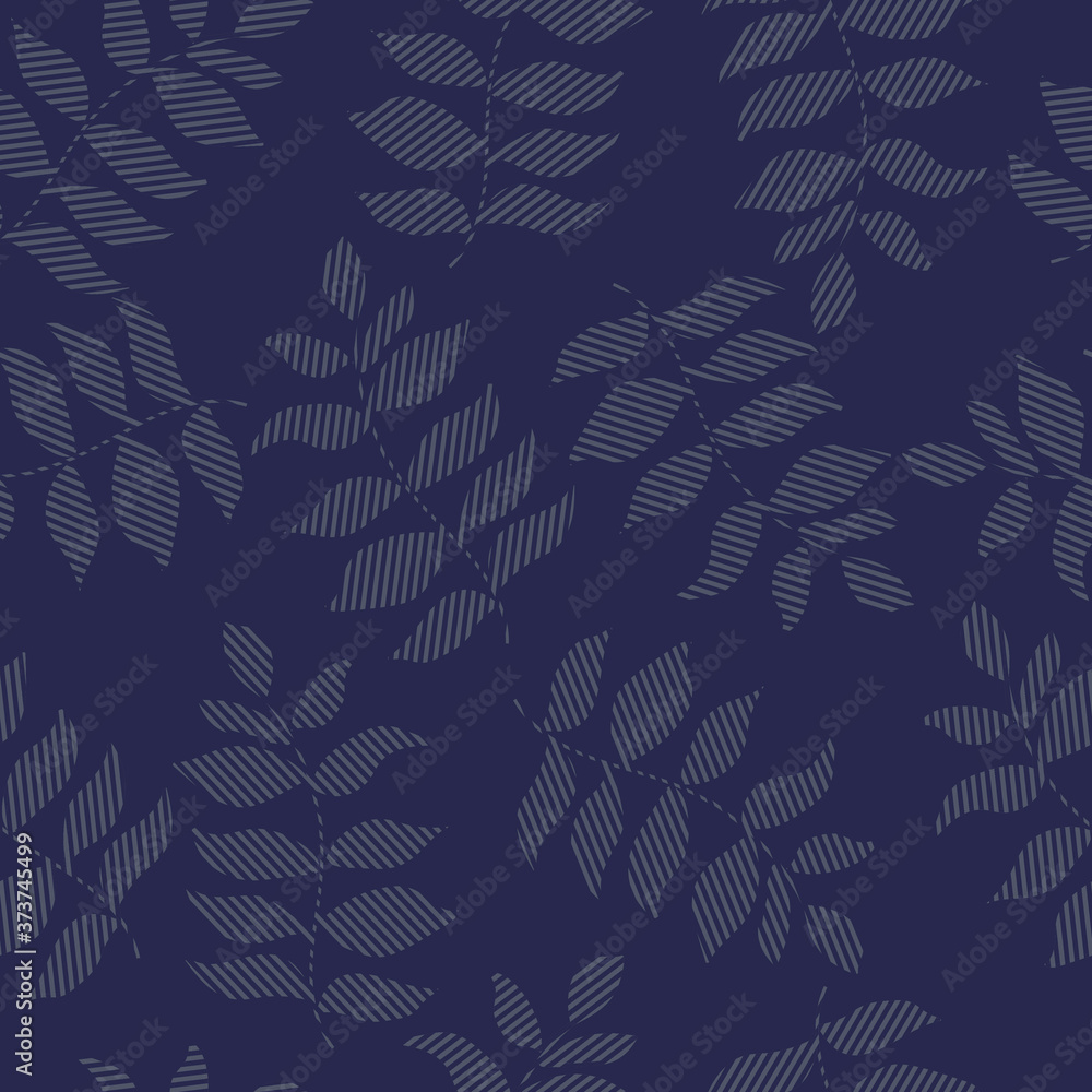 Blue leaf line arts background vector. Abstract Natural wallpaper for ...
