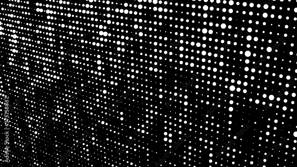 Abstract Halftone Texture Vector Dots Background Black Particles Of Different Sizes Stock