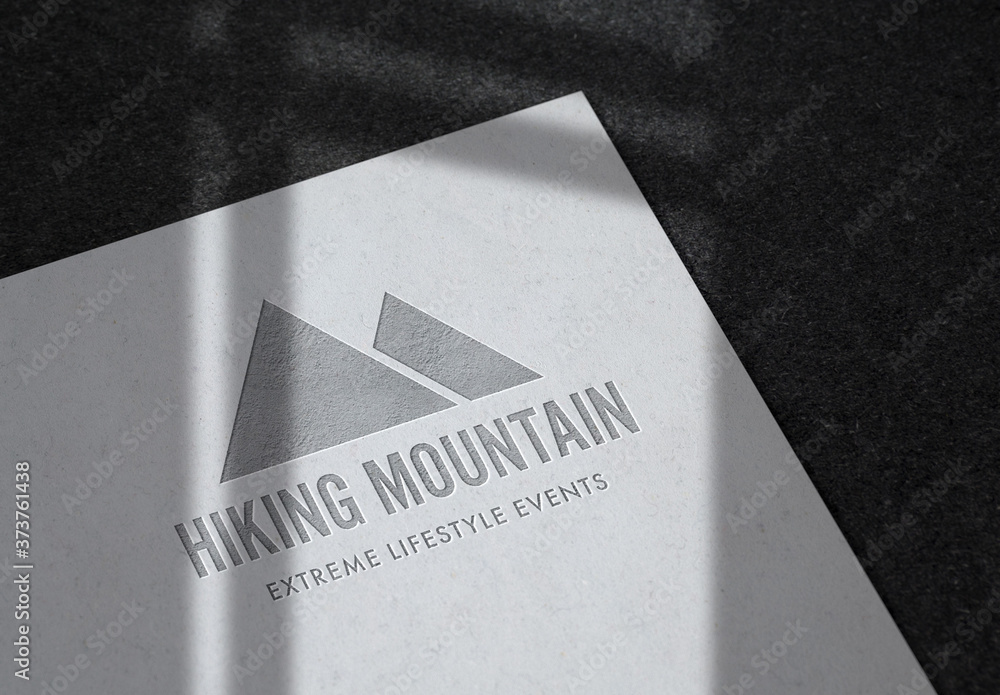 Debossed Logo Mockup on Uncoated Paper Stock Template | Adobe Stock