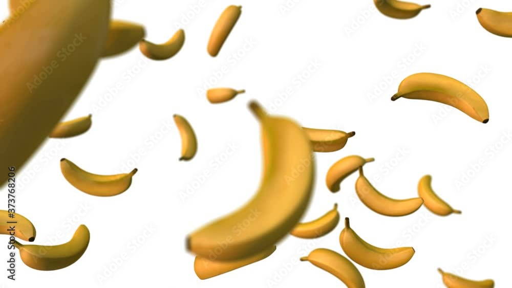 Abstract animation - Bananas background. Bananas rotating. 3d seamless ...