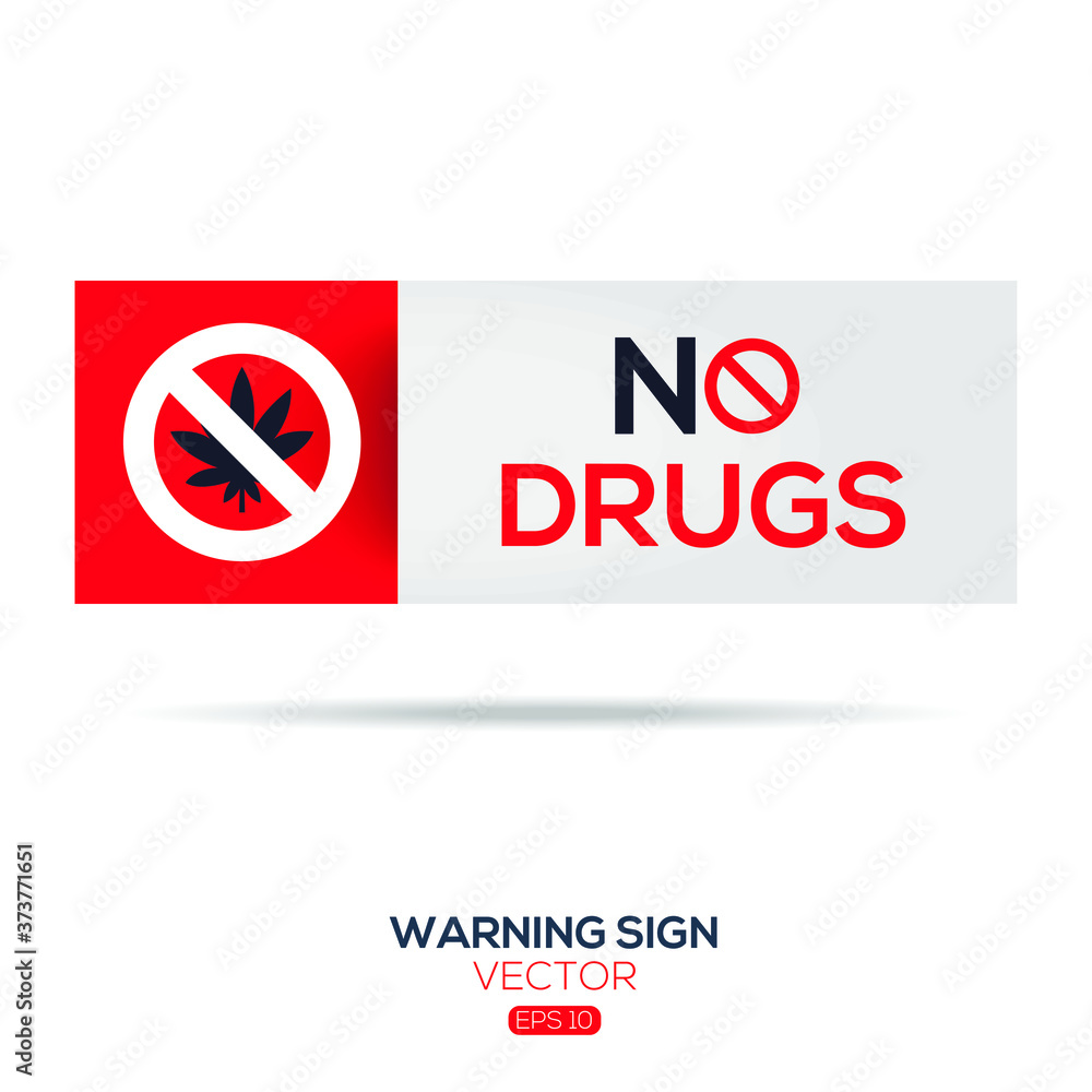 Warning sign (NO Drugs), vector illustration. Stock Vector | Adobe Stock
