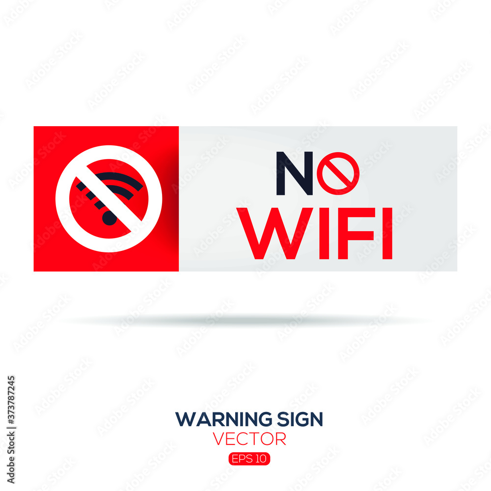 Warning sign (NO WiFi), vector illustration. Stock Vector | Adobe Stock