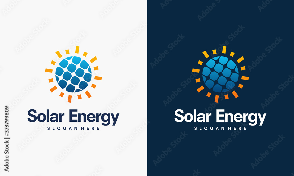 Solar Energy logo designs vector, Sun power logo Stock Vector | Adobe Stock