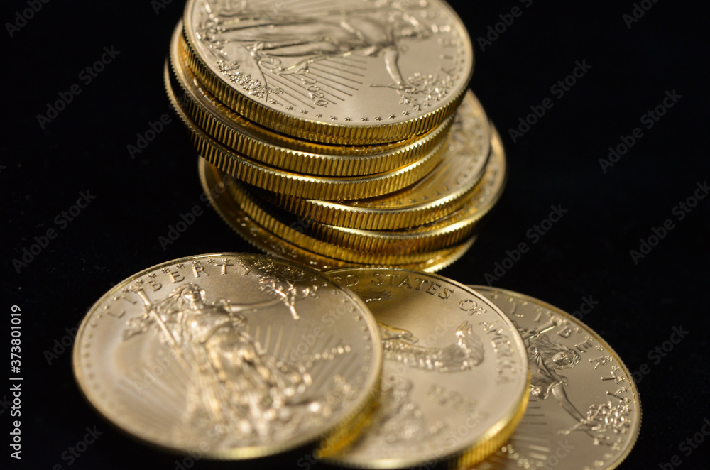 Stacked Gold Eagles 5 Stock Photo | Adobe Stock