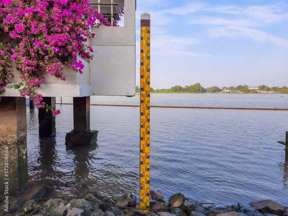 Water level indicator for monitoring the water level. Stock Photo ...