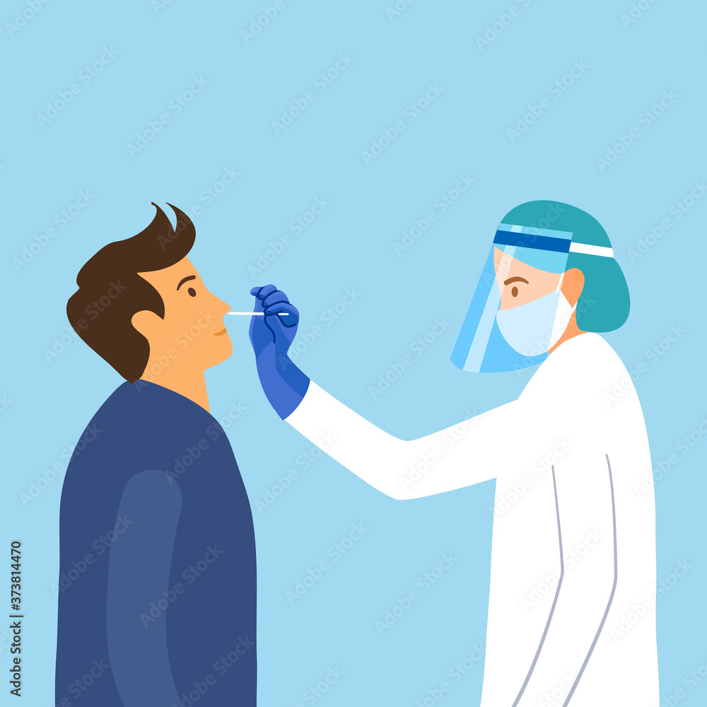 Covid-19 coronavirus testing carried out by a medical professional ...