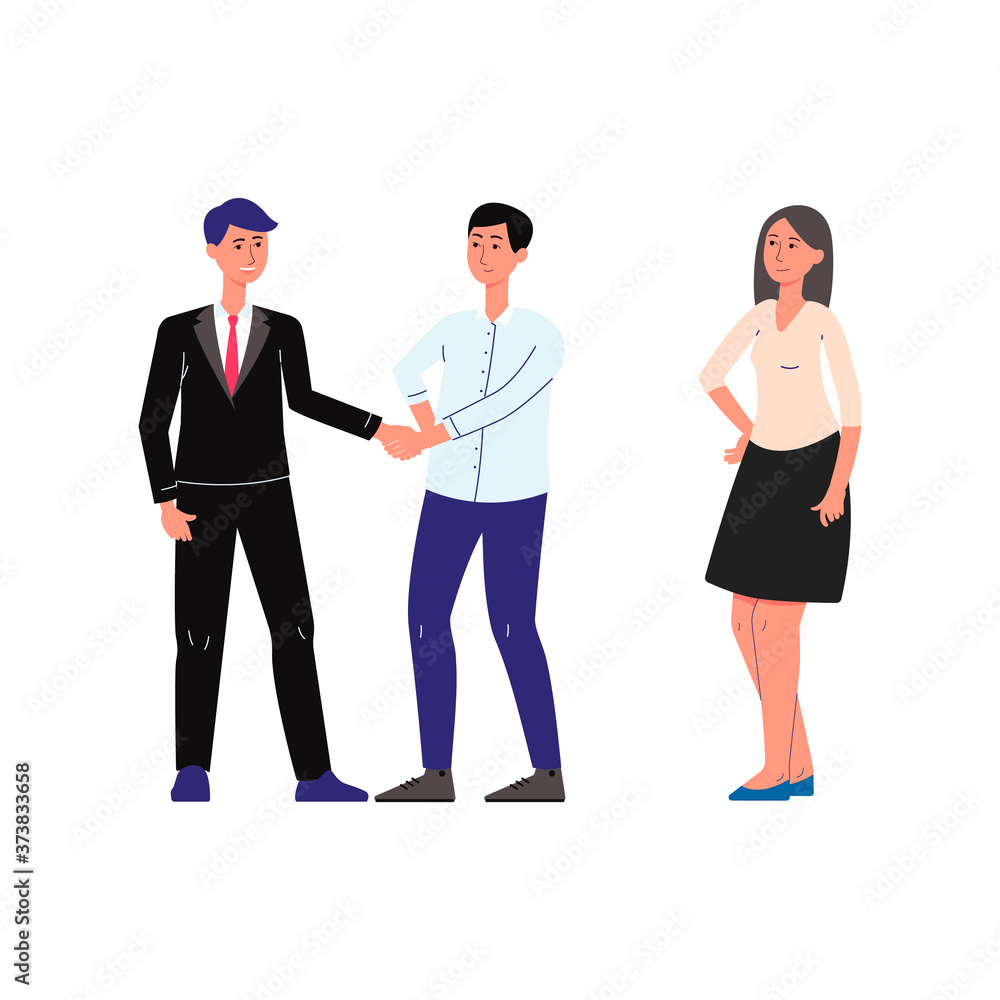 Notary legal services with cartoon people flat vector illustration ...