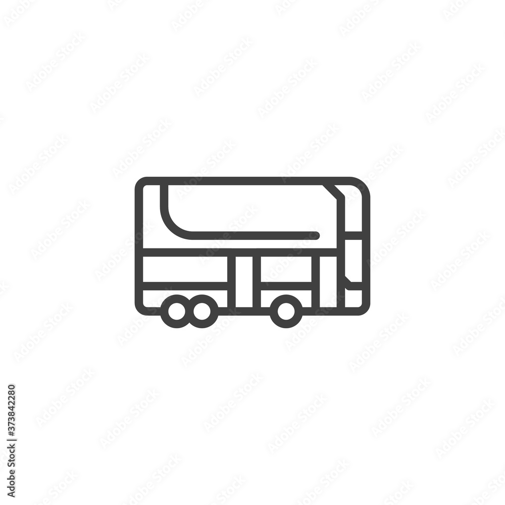 Double decker bus line icon. linear style sign for mobile concept and ...