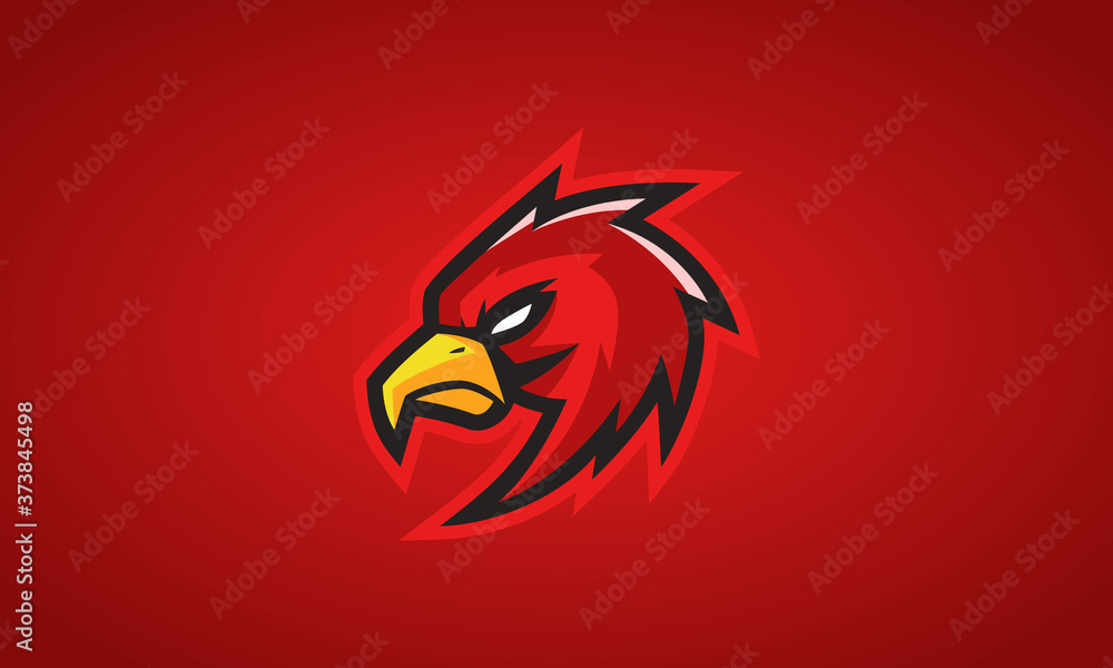 Red Hawk Esports Logo Templates Stock Vector | Adobe Stock