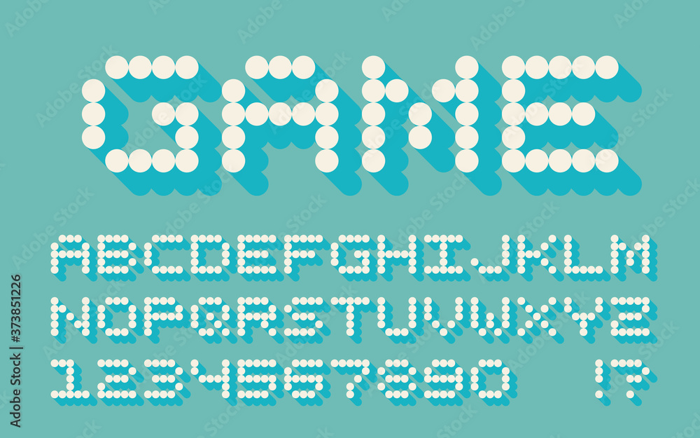 Pixel 3d retro font Video computer game design 8 bit letters and ...