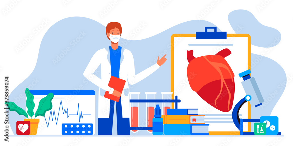 Medical examination and cardiology doctor, circulatory system checkup ...