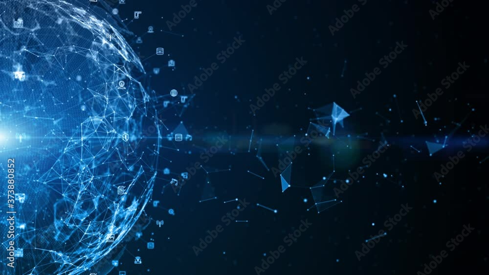 Technology Network Data Connection, Digital Data Network and Cyber ...