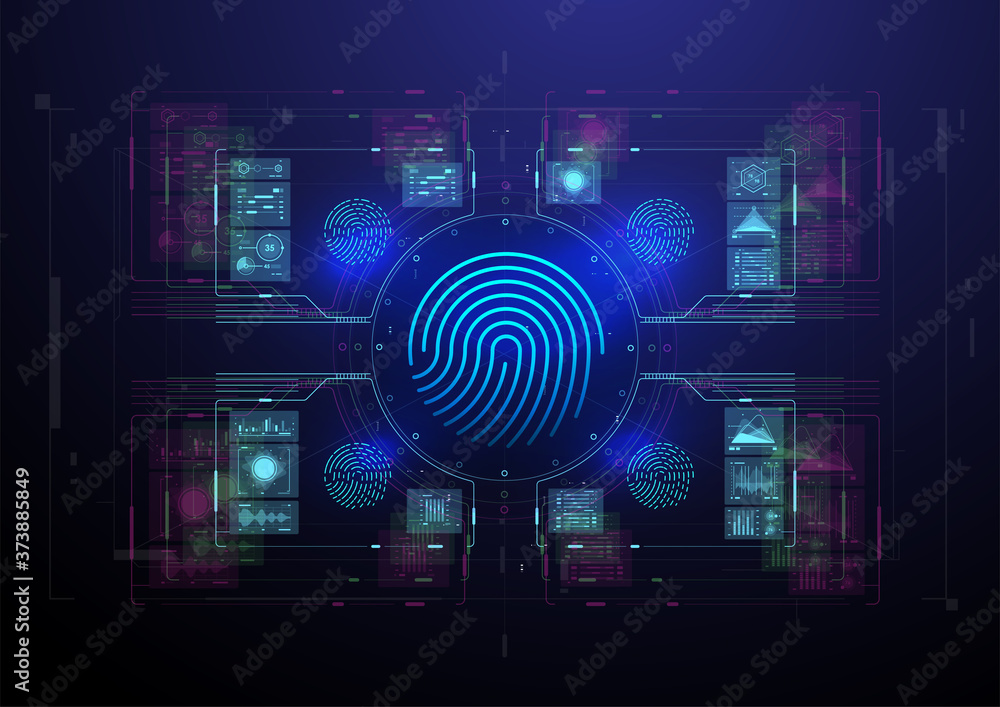 Biometric Identification or Recognition System of Person. Fingerprint ...