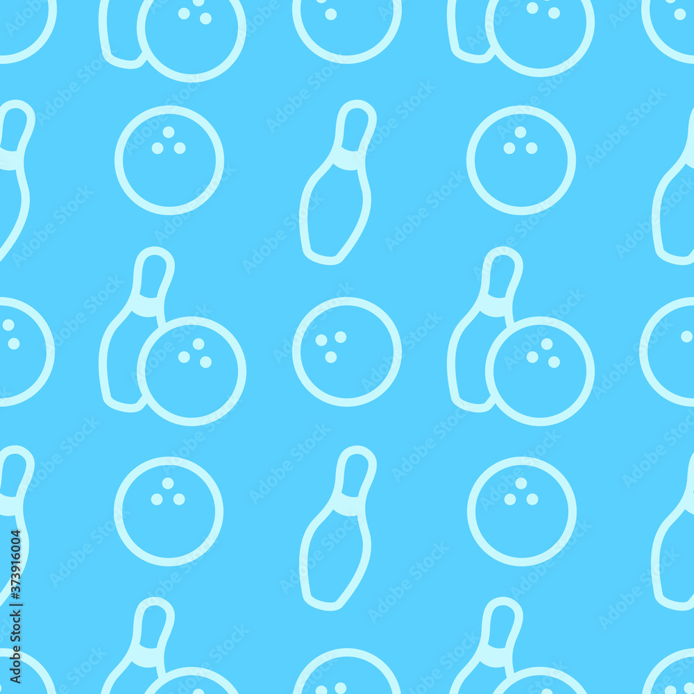Seamless bowling vector pattern. Sport background. Bowling club ...