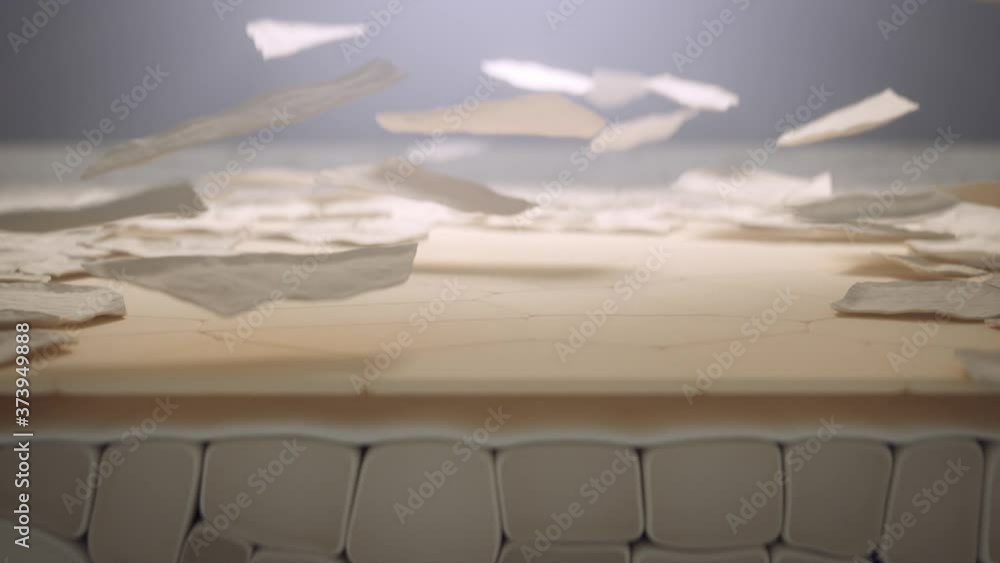 Dead epidermis cells slowly peeling away from the skin surface, macro ...
