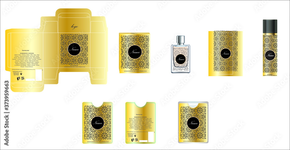 Packaging design, perfume luxury box design template and mock up box ...