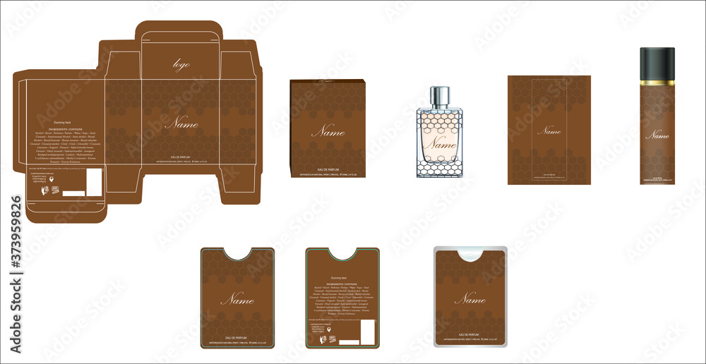 Packaging design, perfume luxury box design template and mock up box ...