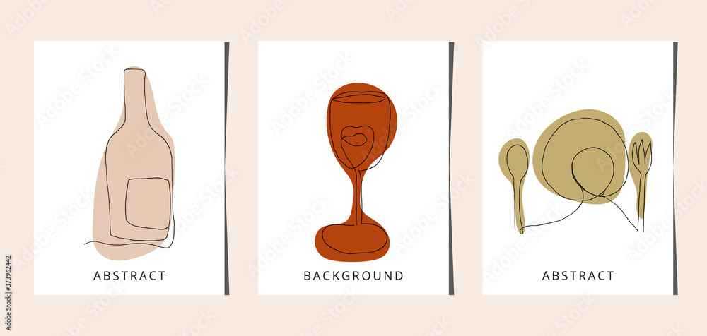 Food continuous one line drawing. Food. Vector illustration. Stock ...