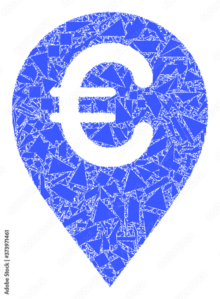Detritus mosaic euro map marker icon. Euro map marker mosaic icon of ... Detritus mosaic euro map marker icon. Euro map marker mosaic icon of ...