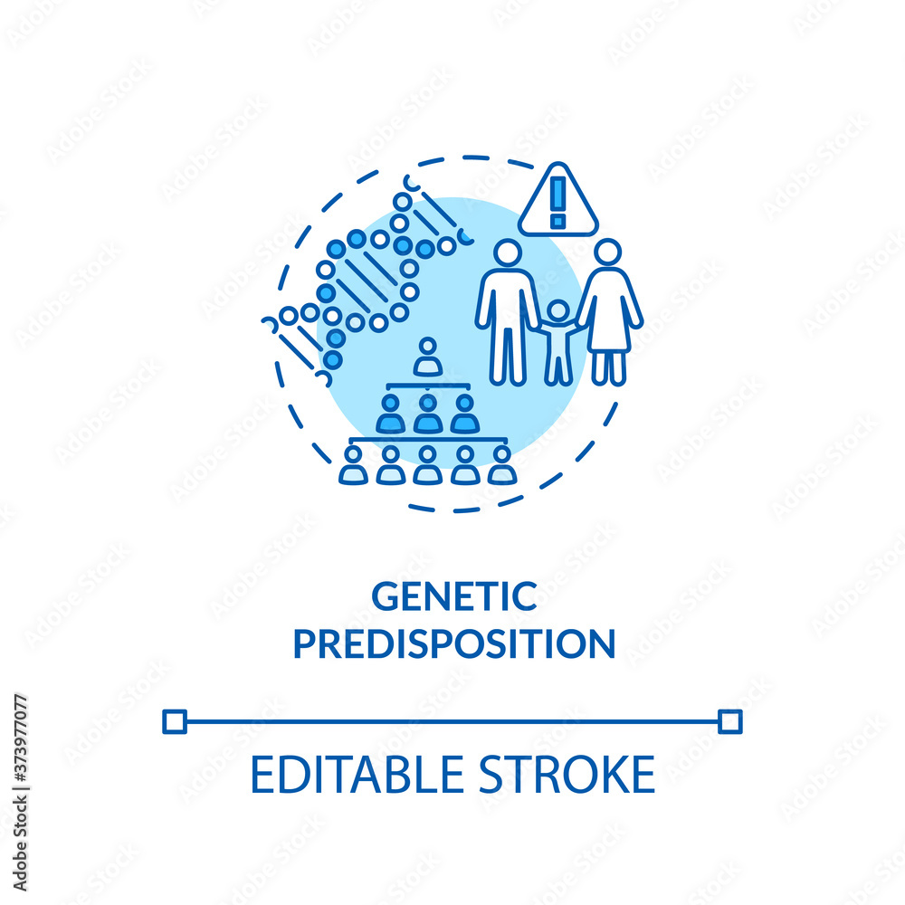 Genetic predisposition concept icon. Melanoma risk factors. Genomes ...
