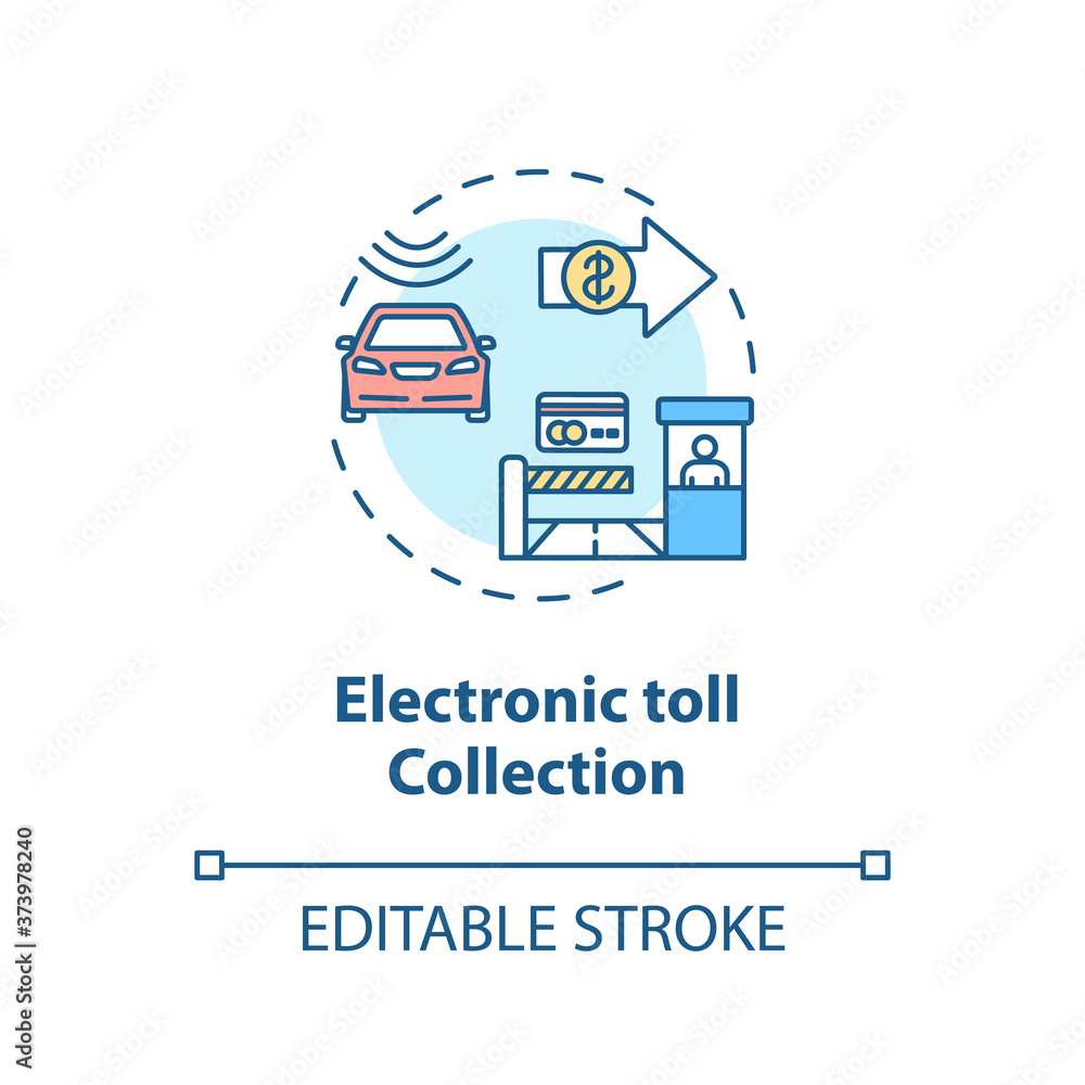 Electronic toll collection concept icon. Improved conveniece, reduced ...