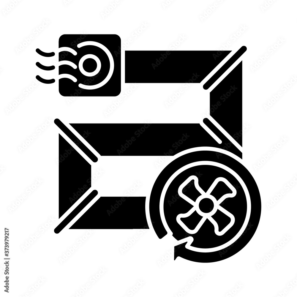 Vent pipes black glyph icon. Drain waste vent system. Ventilation ...