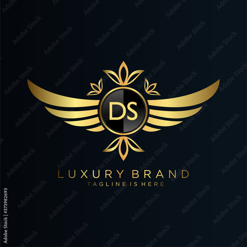 Vecteur Stock DS Letter Initial with Royal Template.elegant with crown ...
