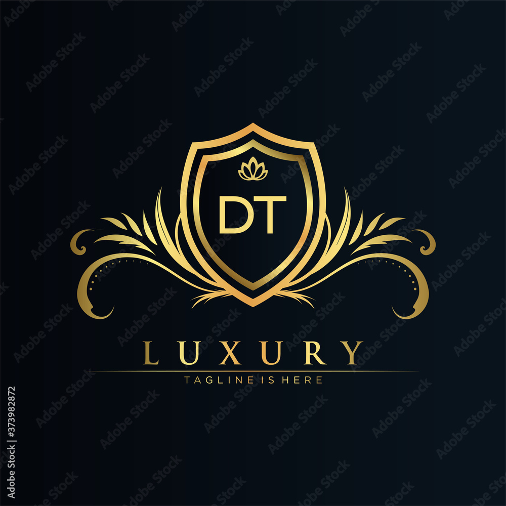 DT Letter Initial with Royal Template.elegant with crown logo vector ...