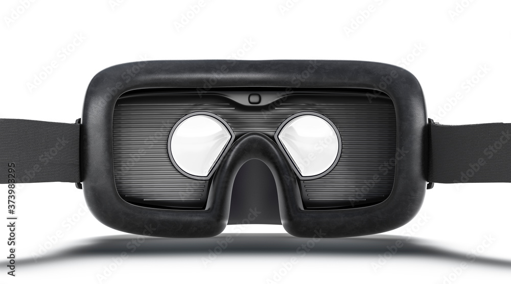 Ilustração do Stock: Blank black virtual reality goggles mockup, back ...