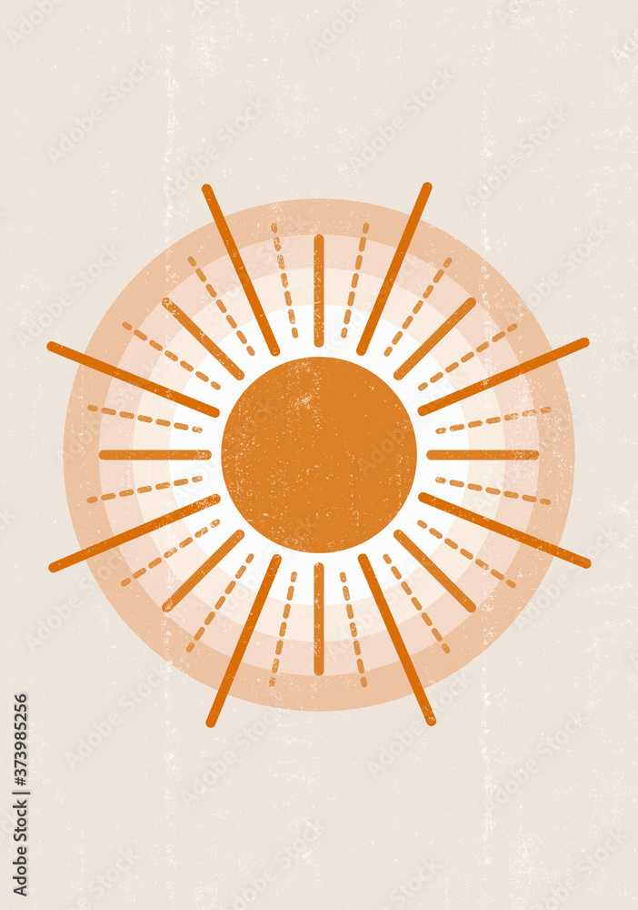 Abstract Sun print boho minimalist printable wall art Stock Vector ...