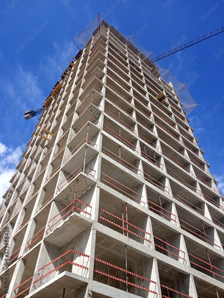 construction of a modern high-rise building Stock Photo | Adobe Stock