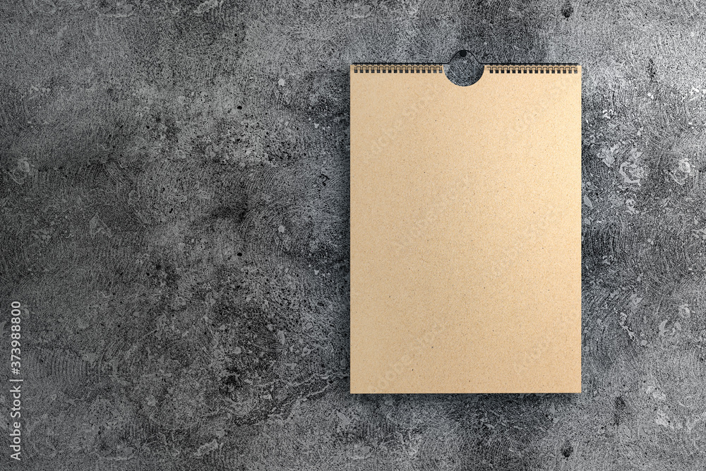 large kraft paper sheet hanging calendar on the wall, grunge, layout ...